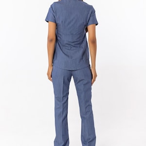 Comfortable Denim Color Scrub Set, Nurse Uniform,elasticated Doctor ...