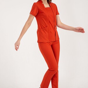 Red Scrub Set,nurse Scrub, Scrub Tops, Scrub Set Woman,soft Scrub ...