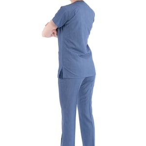 Comfortable Denim Color Nurse Scrub Set, Nurse Uniform, Custom Scrub ...