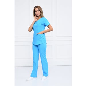 Personalized Embroidered Turquoise Scrub for Medical Professional ...