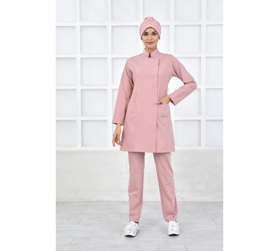 Muslim Scrubs Uniform Light Lylac Nurse Uniform Dentist | Etsy