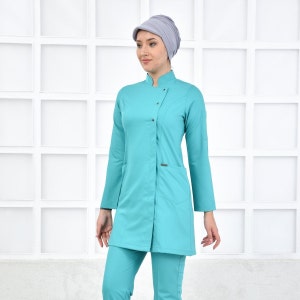 Scrub Top Only, Turquoise Dental Hygienist Uniform, Scrub Dress, Nurse ...