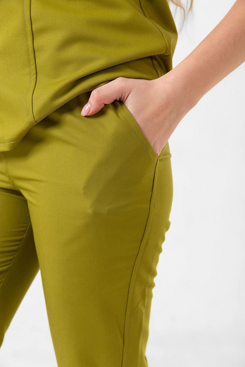Olive Green Scrub Set, Chic & Functional Designer Scrub Sets for ...