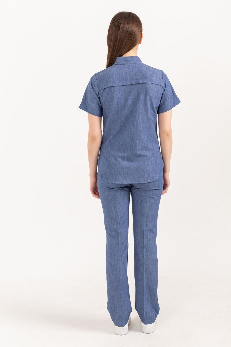 Comfortable Denim Color Scrub Setnurse Uniform Elasticated - Etsy