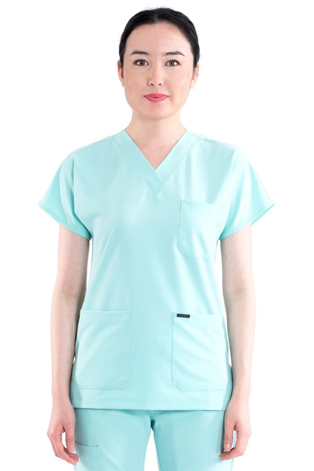 Mint Green Nurse Scrub Top Only, Medical Uniform,personalized Nurse ...