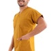 Men's V- Neck Mustard Yellow Scrub Top Only, Easy Care Nurse Uniform ...