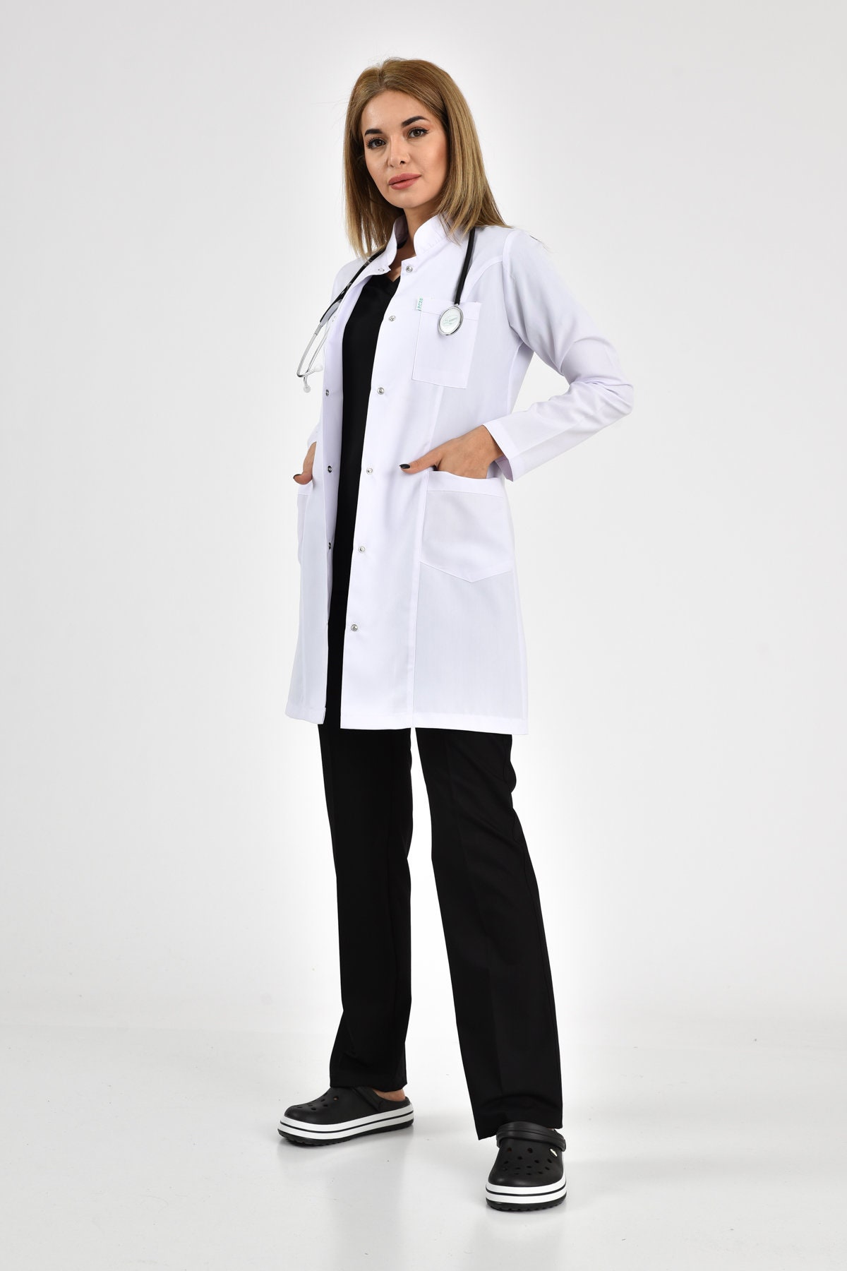 White Lab Coat, Anti-wrinkle Lightweight Doctor Dentist Surgeon ...