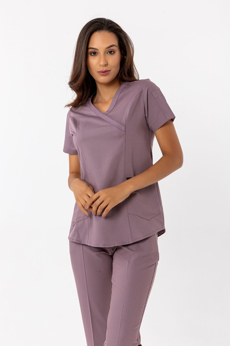 Comfortable Lilac Scrub Set Nurse Uniformelasticated Doctor - Etsy