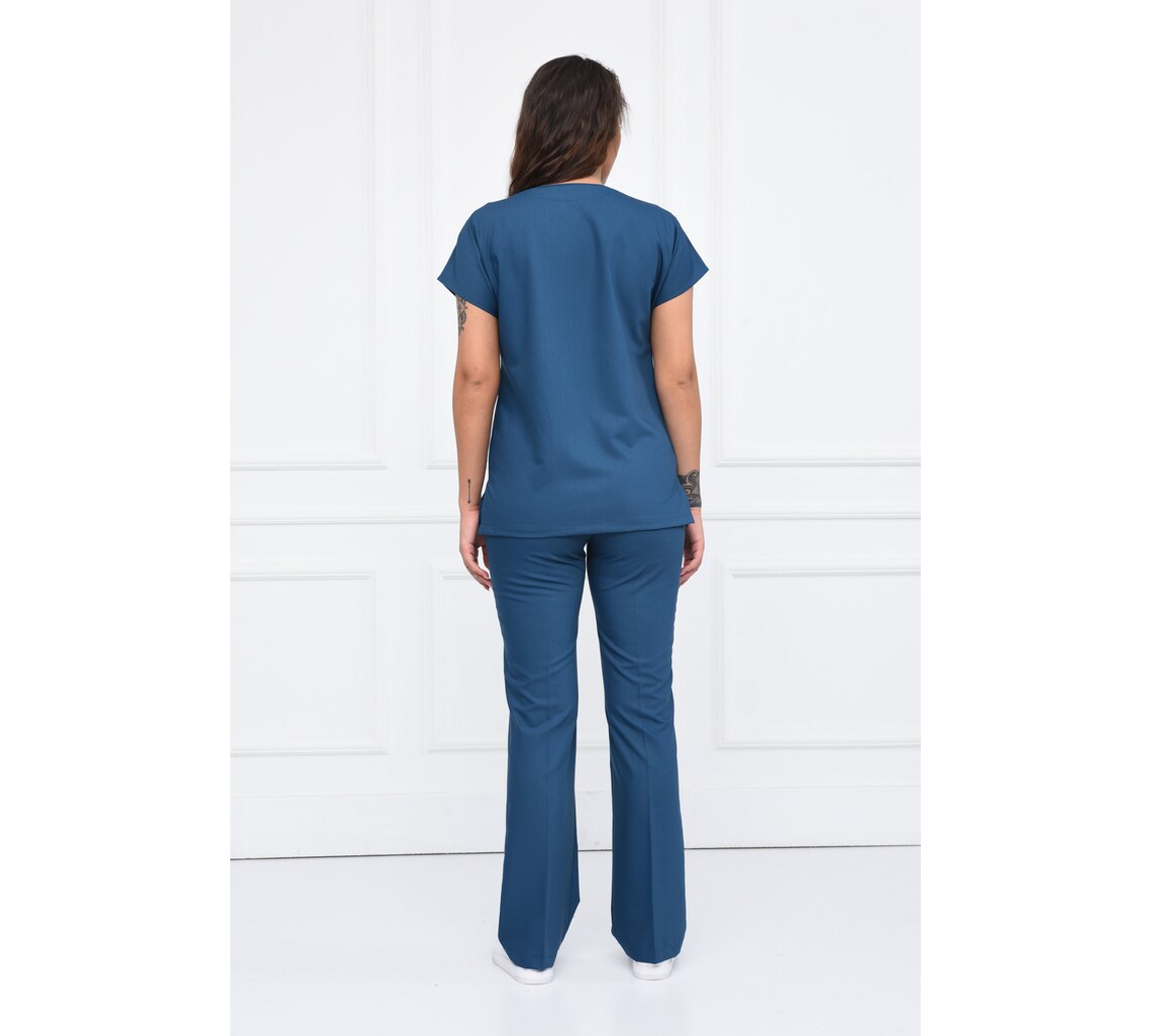 Nurse Scrubs Top Only, Personalized Customizable Embroidered Women's ...