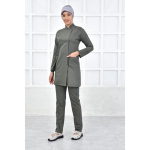 Muslim Scrubs Uniform, Light Khaki Nurse Uniform, Dentist Doctor ...