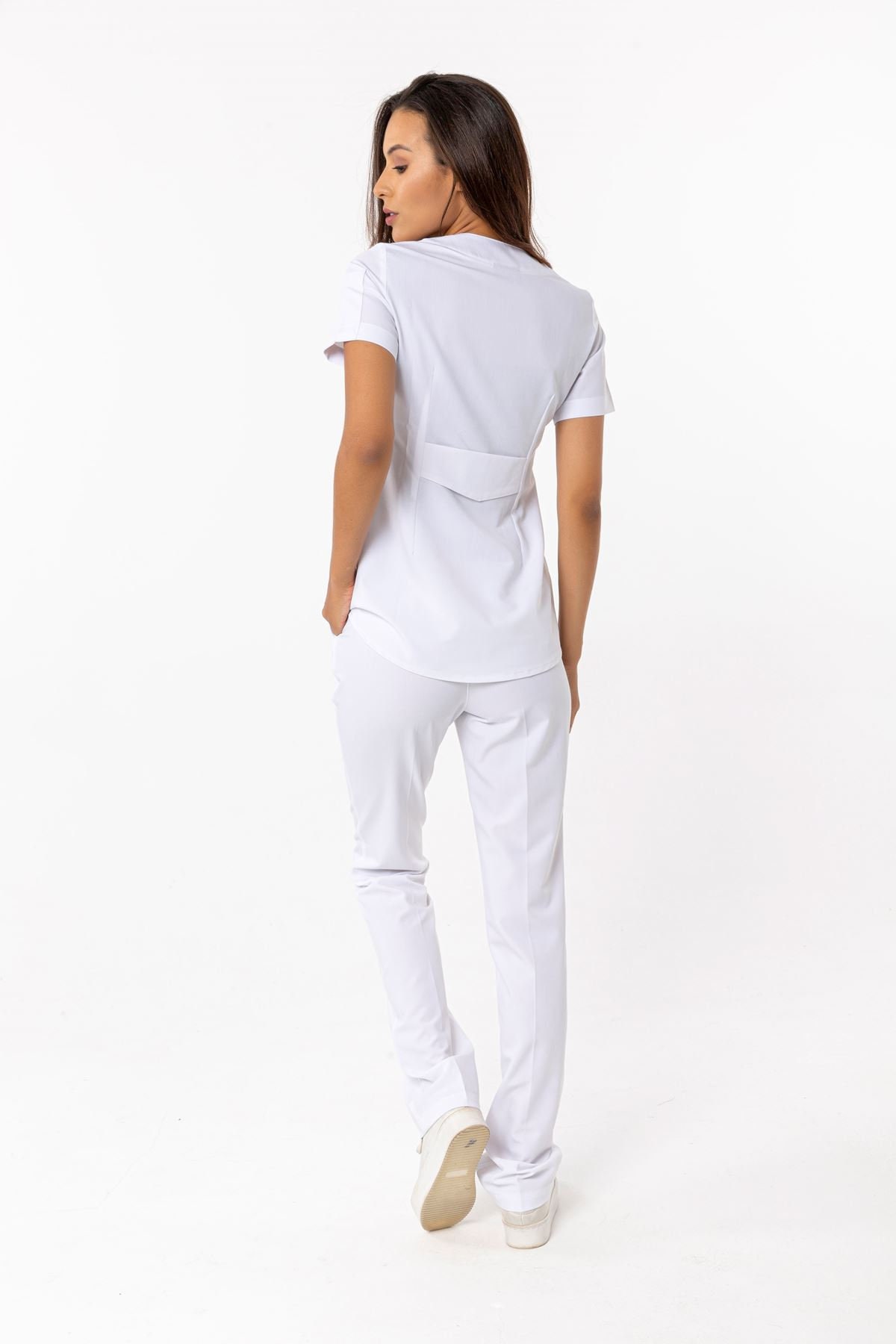 Comfortable White Scrub Set Nurse Uniform Elasticated Doctor | Etsy