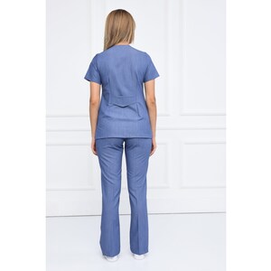 Add Your Own Text Embroidery to Scrub Uniforms, Denim Color, Doctors ...