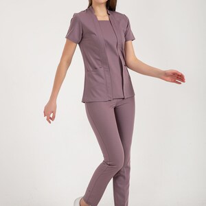 Lilac Scrub Set,nurse Scrub, Scrub Tops, Scrub Set Woman,soft Scrub ...