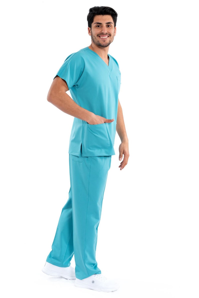 Men's Turquoise Green Scrub Set Easy Care Nurse Uniform | Etsy