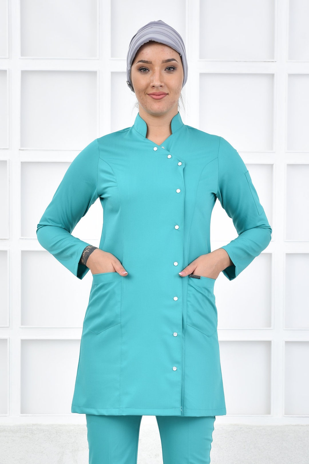 Scrub Top Only, Turquoise Nurse Uniform, Scrub Dress, Nurse Esthetician ...
