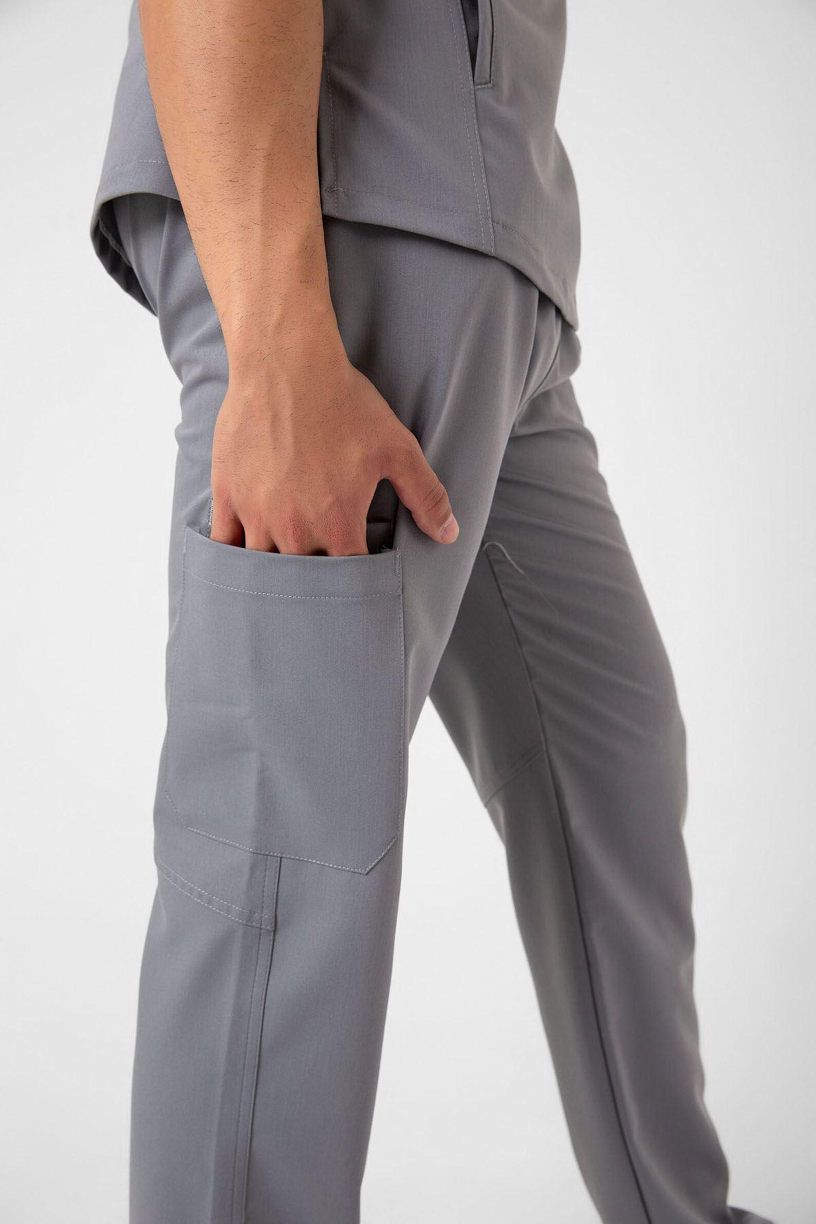 Modern Stone Gray Men's Scrub Set - Comfortable and Functional Medical ...