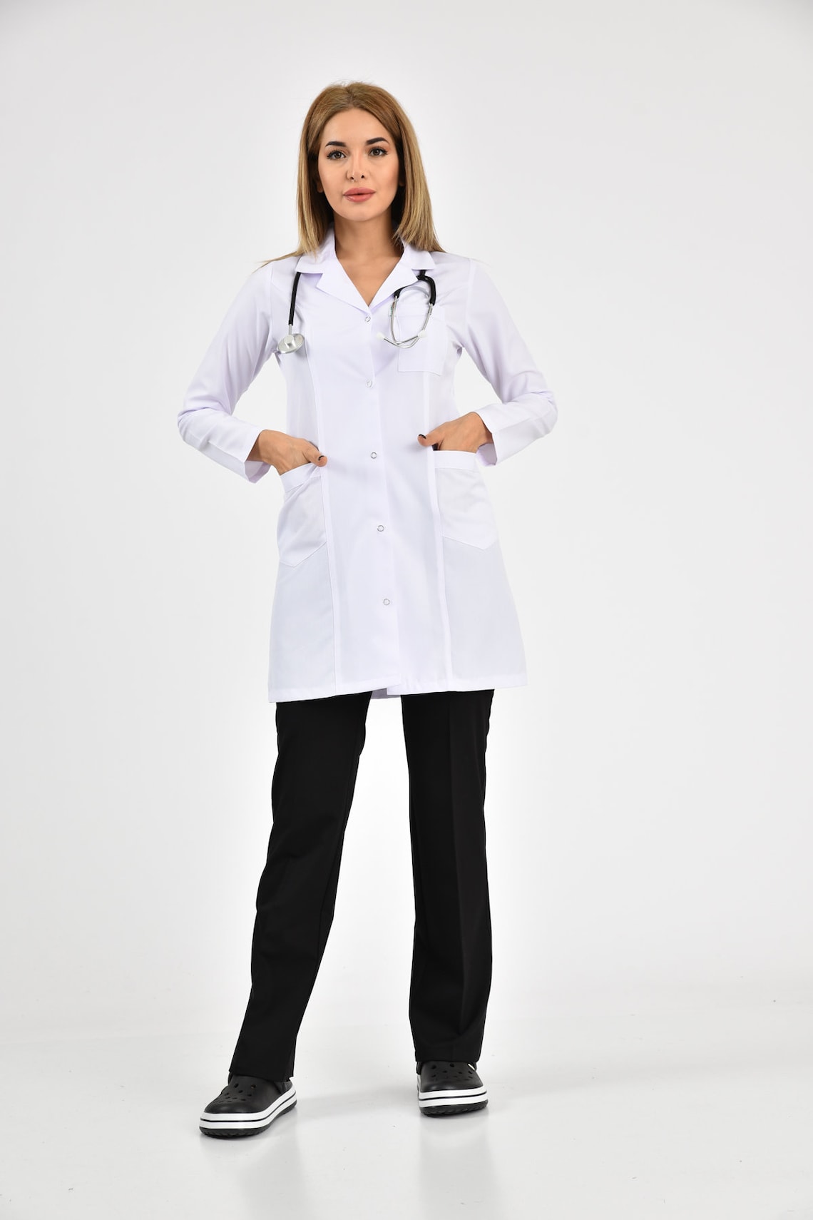 White Lab Coat, Anti-wrinkle Lightweight Doctor Dentist Surgeon ...