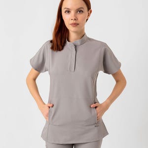 Modern Gray Scrub Set for Women - Lightweight, Breathable, and ...