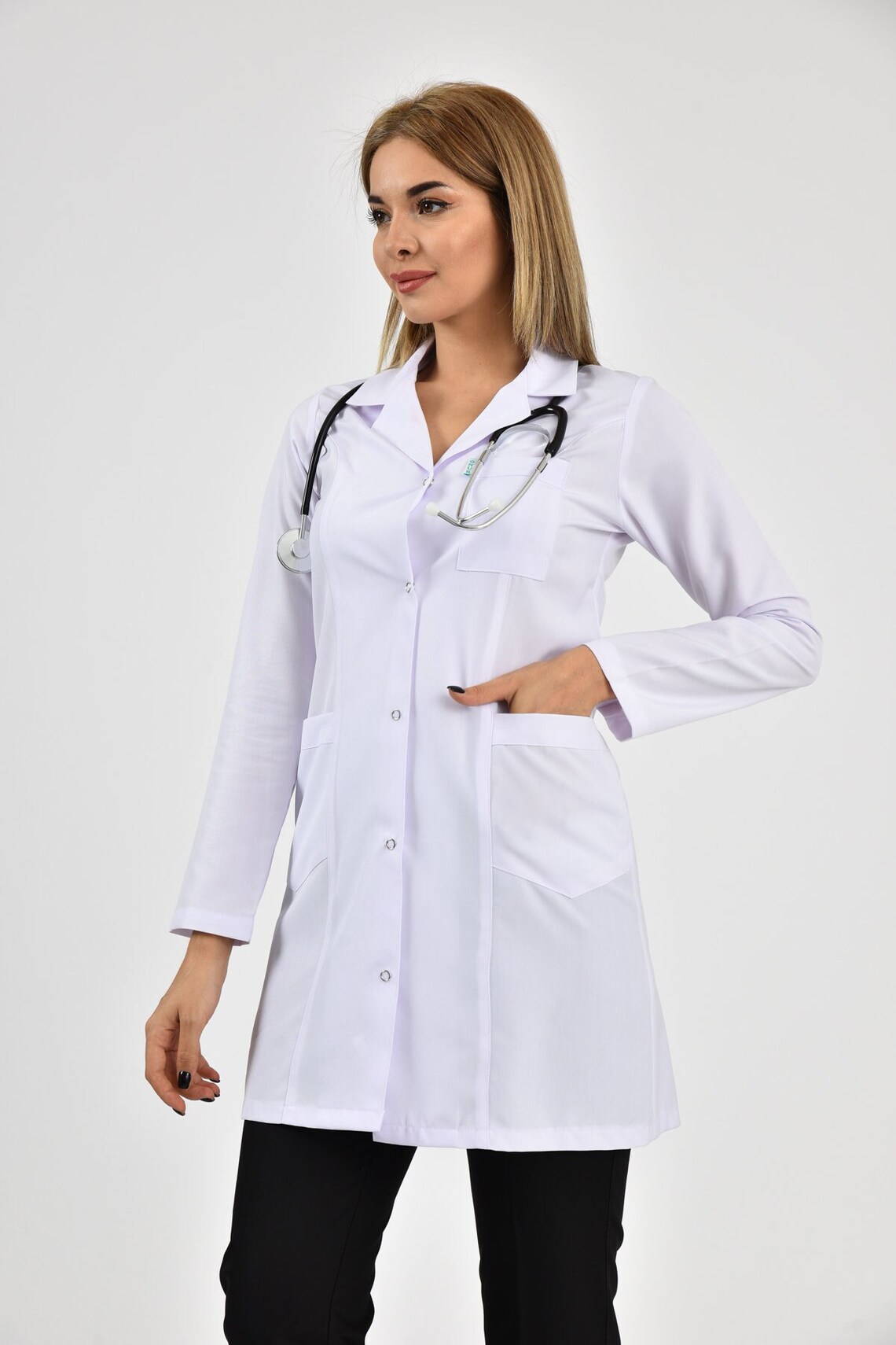 White Lab Coat, Anti-wrinkle Lightweight Doctor Dentist Surgeon ...