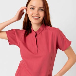 Women's Rose Scrub Set - High-collar, Lightweight, and Durable Medical ...