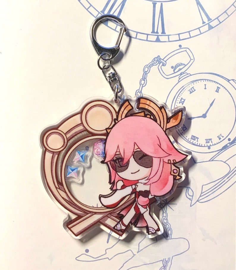 Yae Miko Lucky Shaker Keychain Genshin Impact - Etsy
