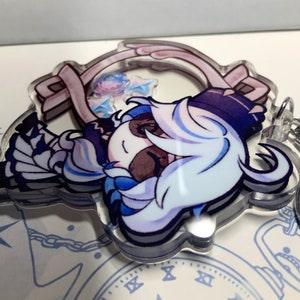 Furina Lucky Shaker Keychain Genshin Impact Keyring Fontaine - Etsy