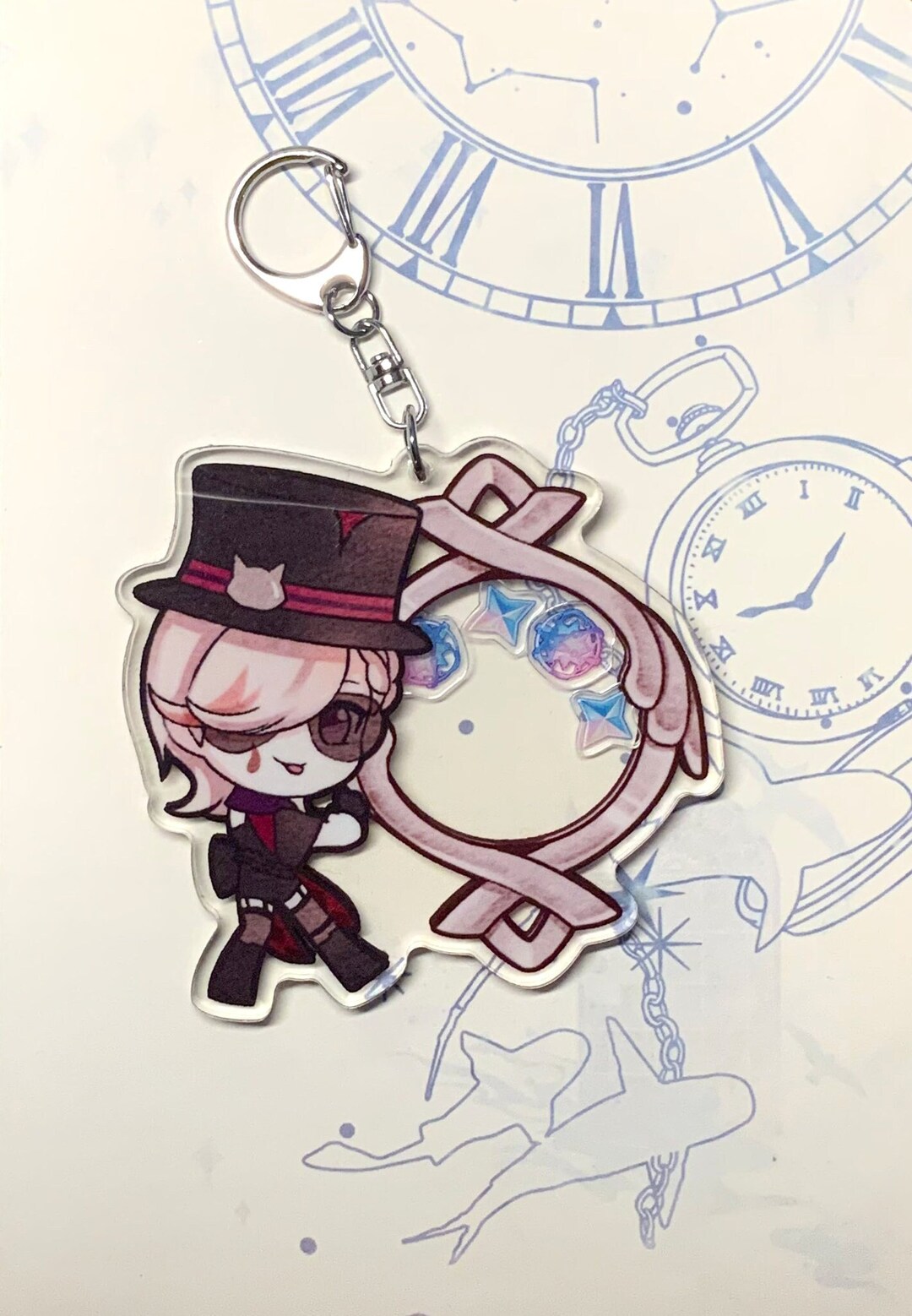 Lyney Lucky Shaker Keychain Genshin Impact Keyring Fontaine - Etsy