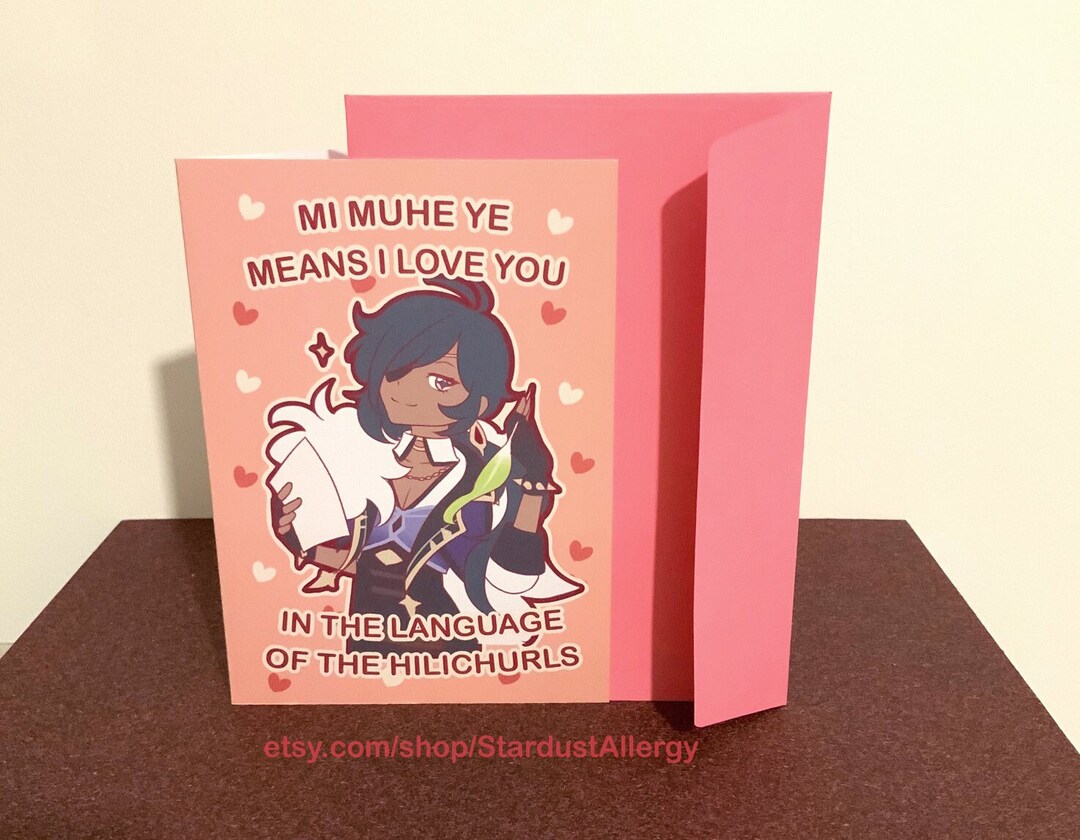 Kaeya Valentine's Day Card / Genshin Impact Greeting Card / Love Card ...