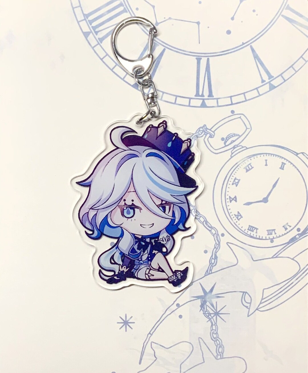 Furina Keychain Genshin Impact Fontaine Keyring - Etsy