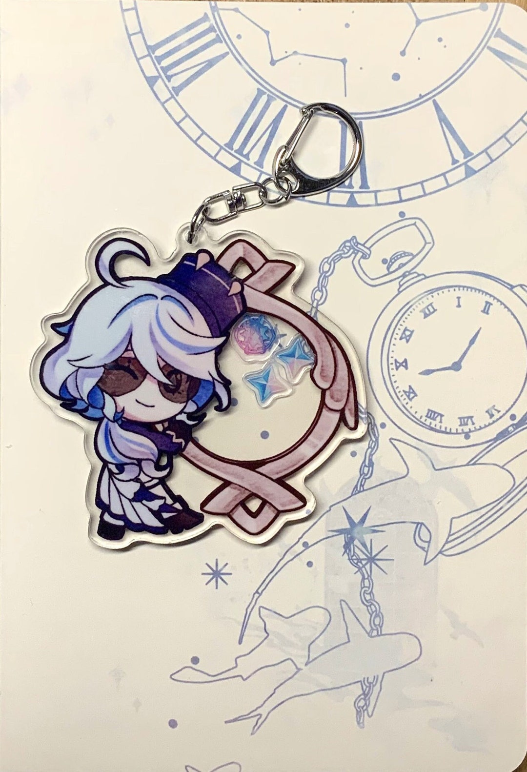 Furina Lucky Shaker Keychain Genshin Impact Keyring Fontaine - Etsy