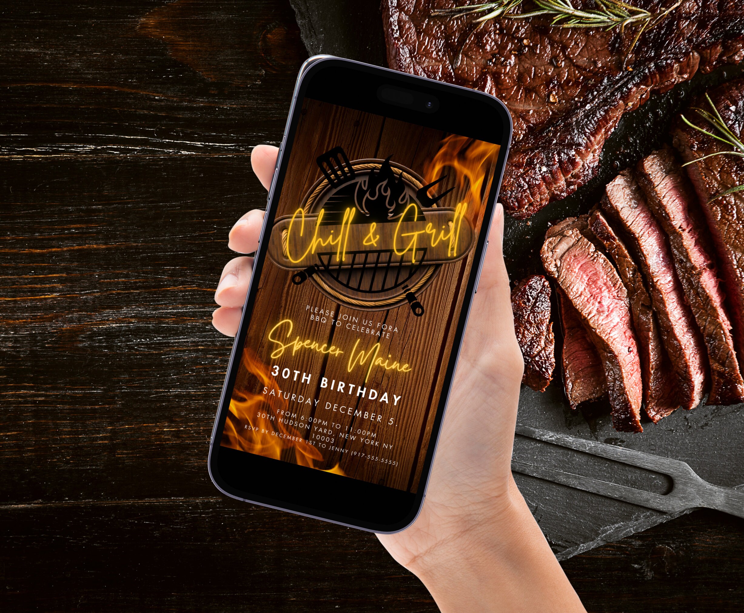 Chill & Grill Invitation- Printable Invitation and Digital Invitation ...