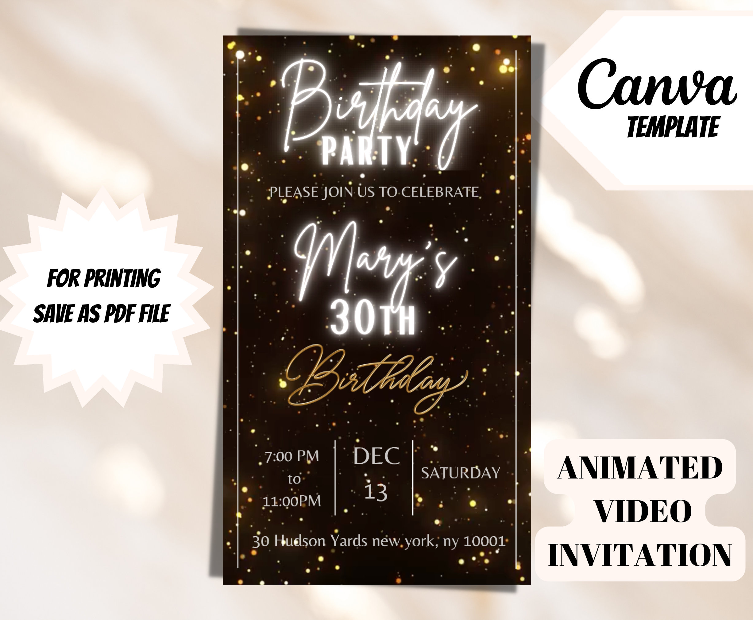 Electronic Birthday Party Invitation - Birthday Invitation Template ...