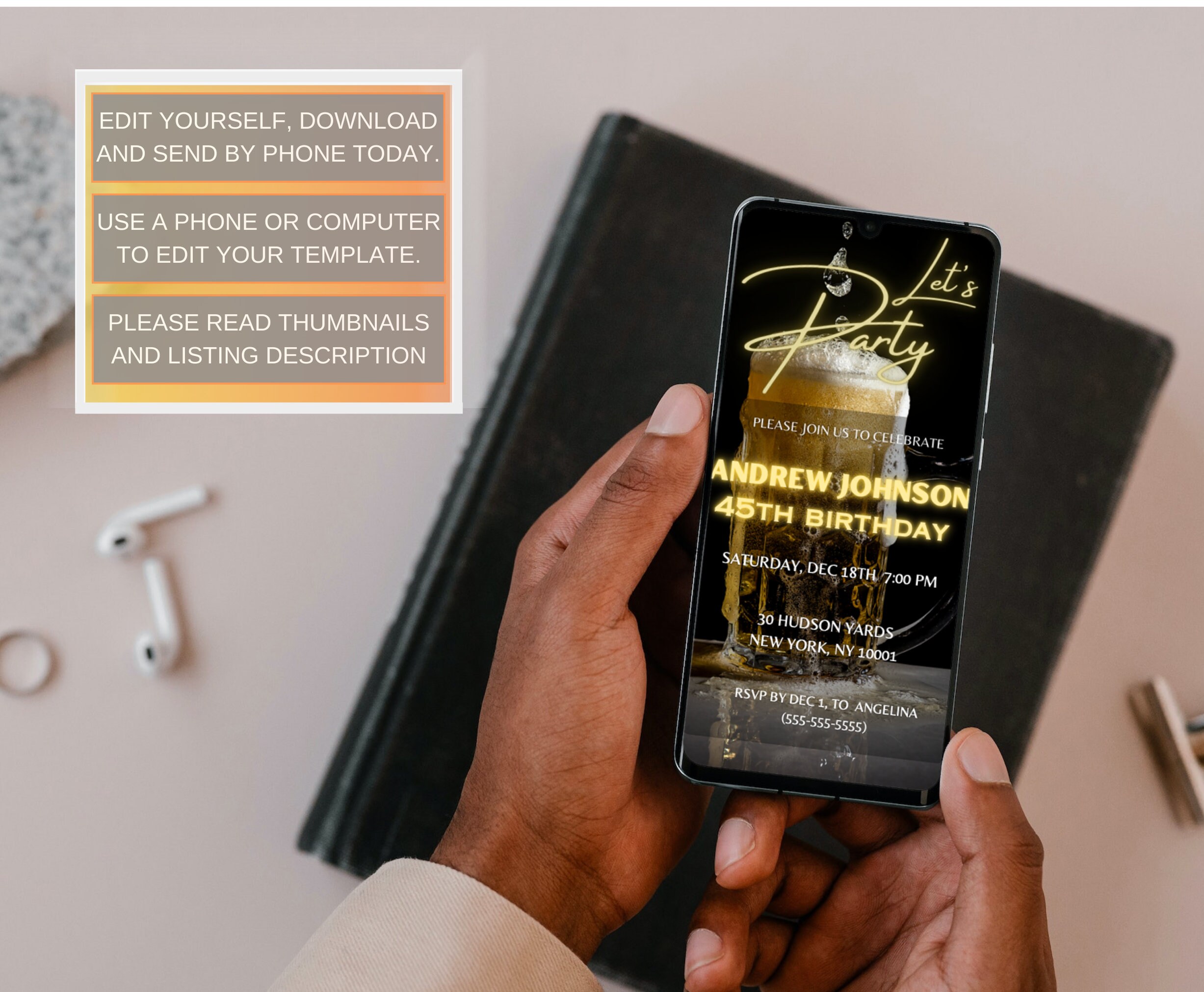 Beer Birthday Invitation Itinerary Man Invitation Man - Etsy