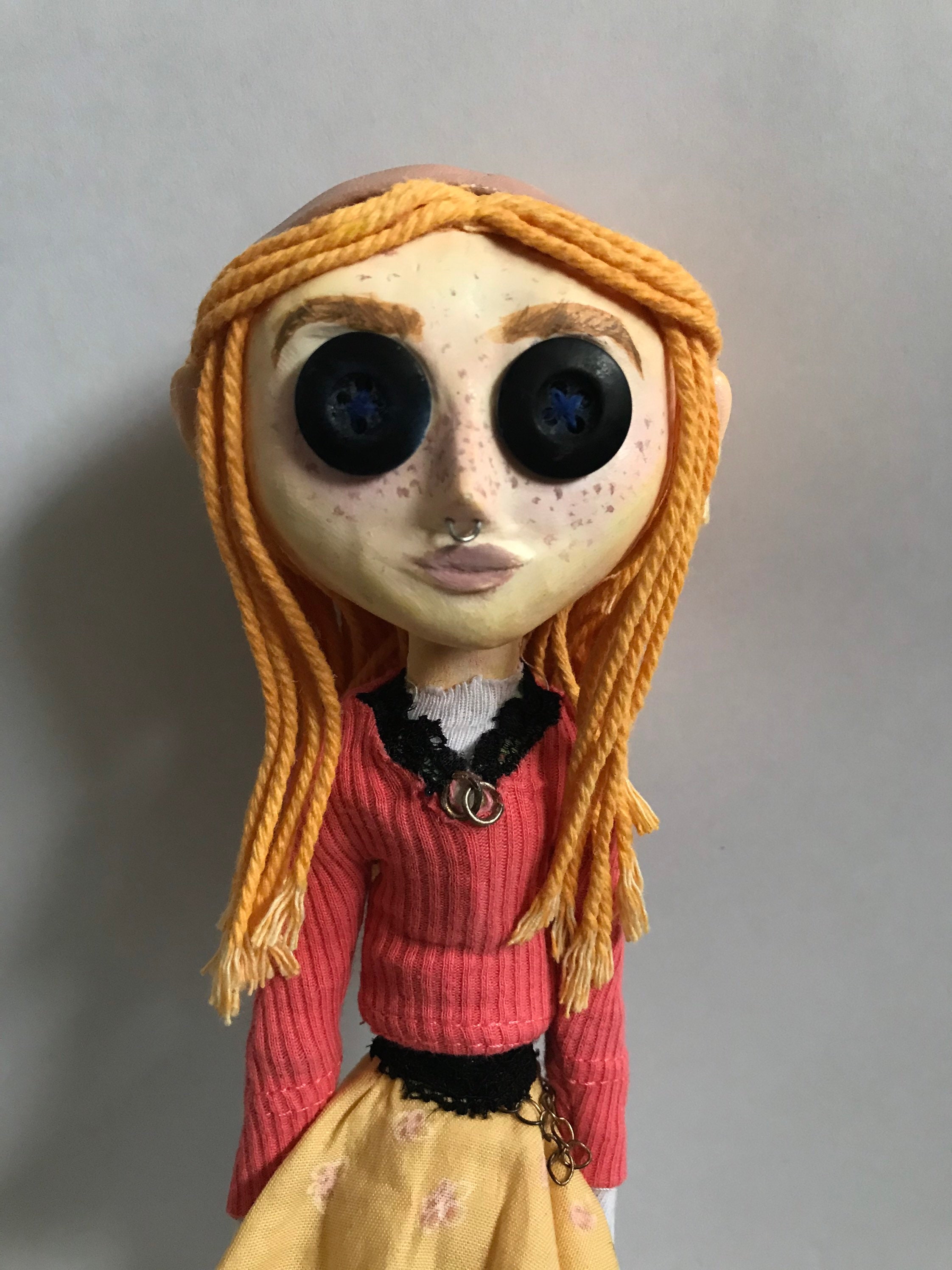 Custom Coraline Doll Handmade Doll Art Doll Textile Wire | Etsy