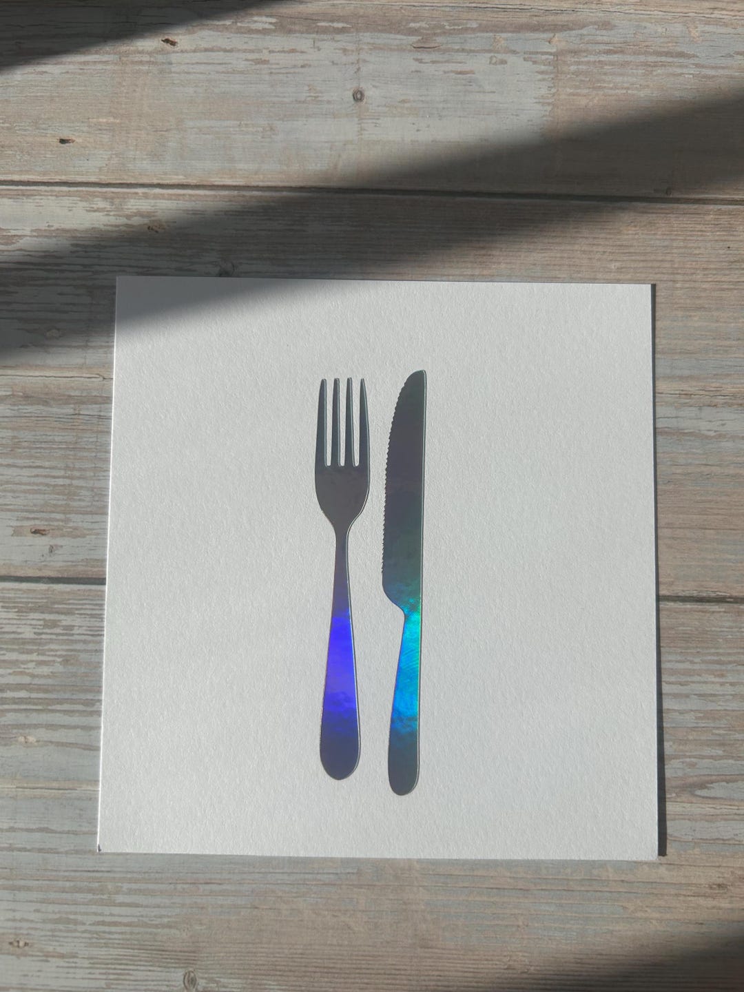 Cutlery Sticker - Holographic Vinyl Decal - Custom Colour & Size - Etsy