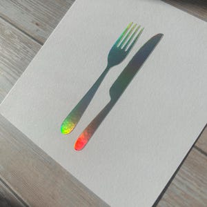 Cutlery Sticker - Holographic Vinyl Decal - Custom Colour & Size - Etsy