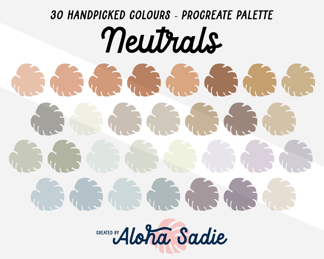 Procreate Colour Palette - Neutrals - iPad Art, Lettering, Calligraphy ...