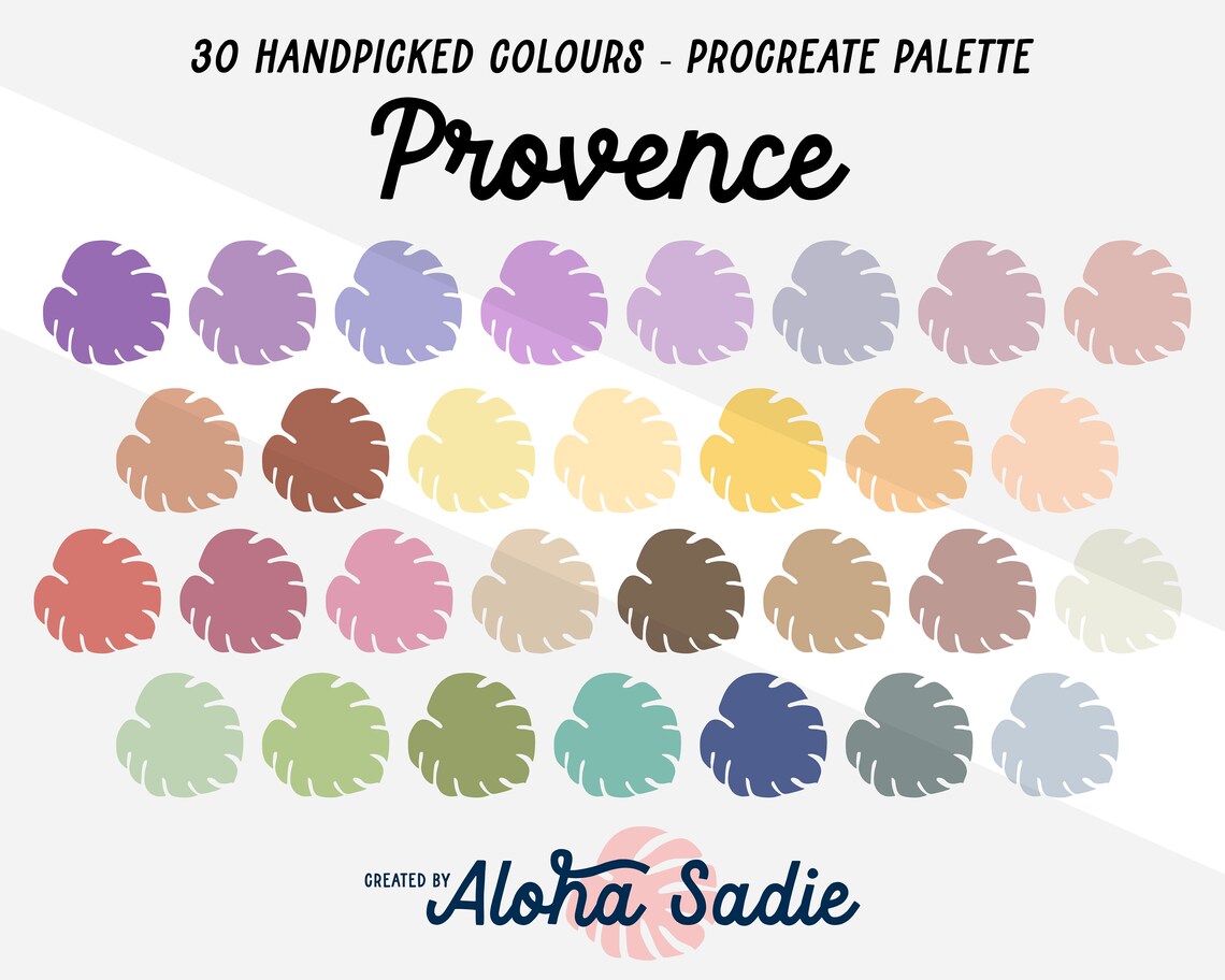 Procreate Colour Palette - Provence - for iPad Art, Lettering ...