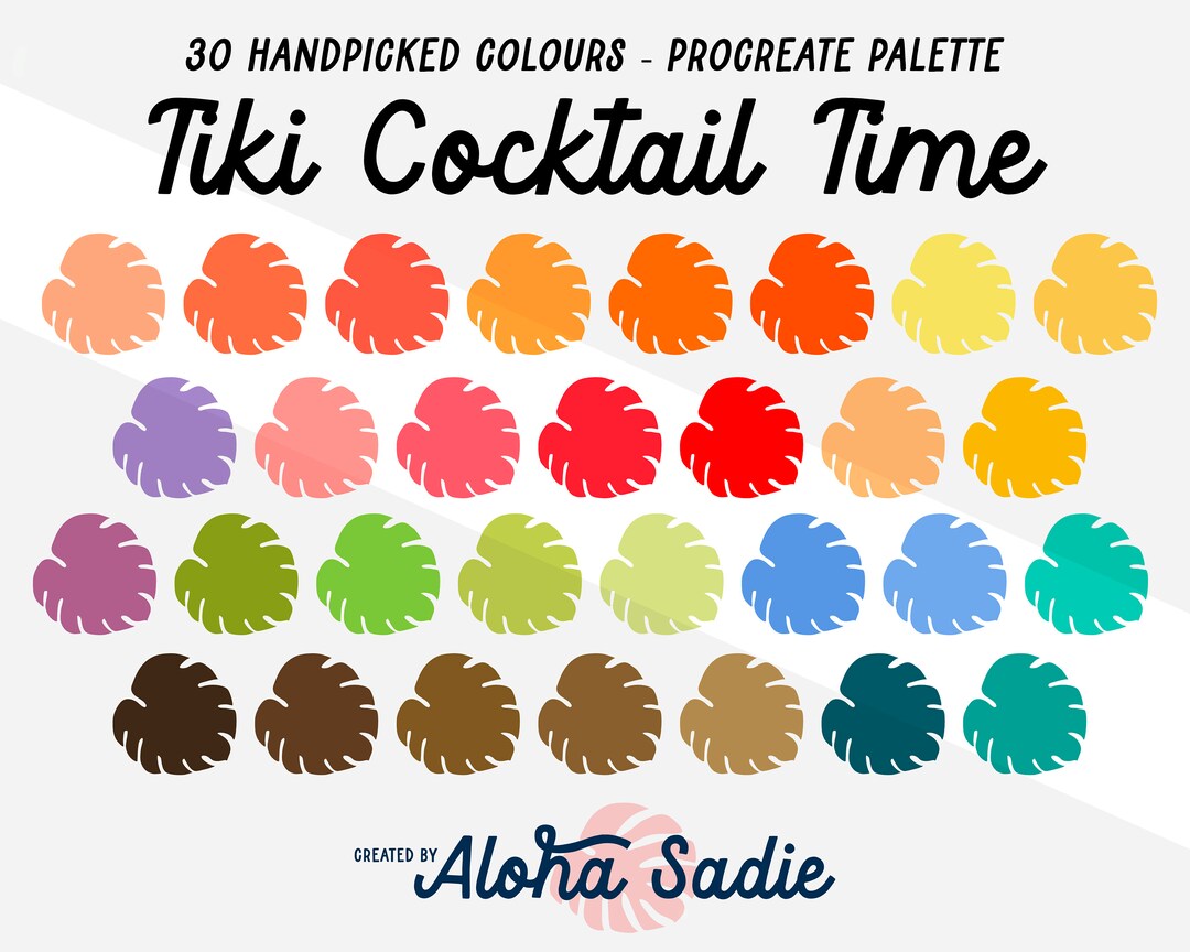 Procreate Colour Palette - Tiki Cocktail Time - iPad Art, Lettering ...