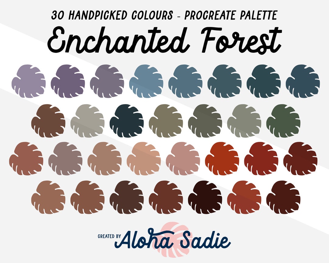 Procreate Colour Palette - Enchanted Forest - for iPad Art, Lettering ...