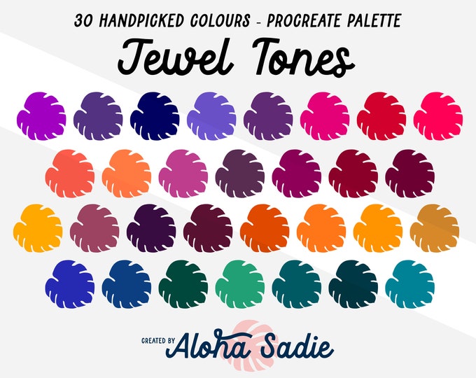 Jewel Tones Color Palette for PROCREATE | 30 Color Swatches, iPad ...