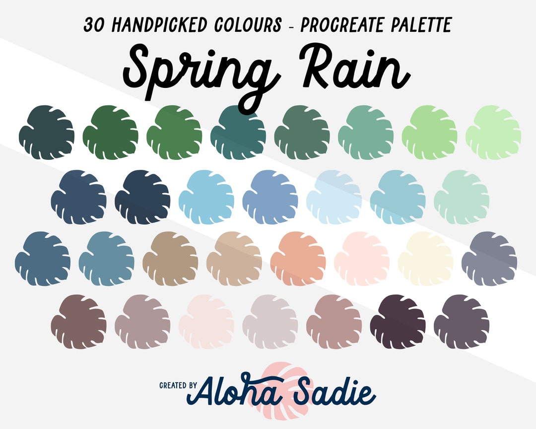 Procreate Colour Palette - Spring Rain - for iPad Art, Lettering ...