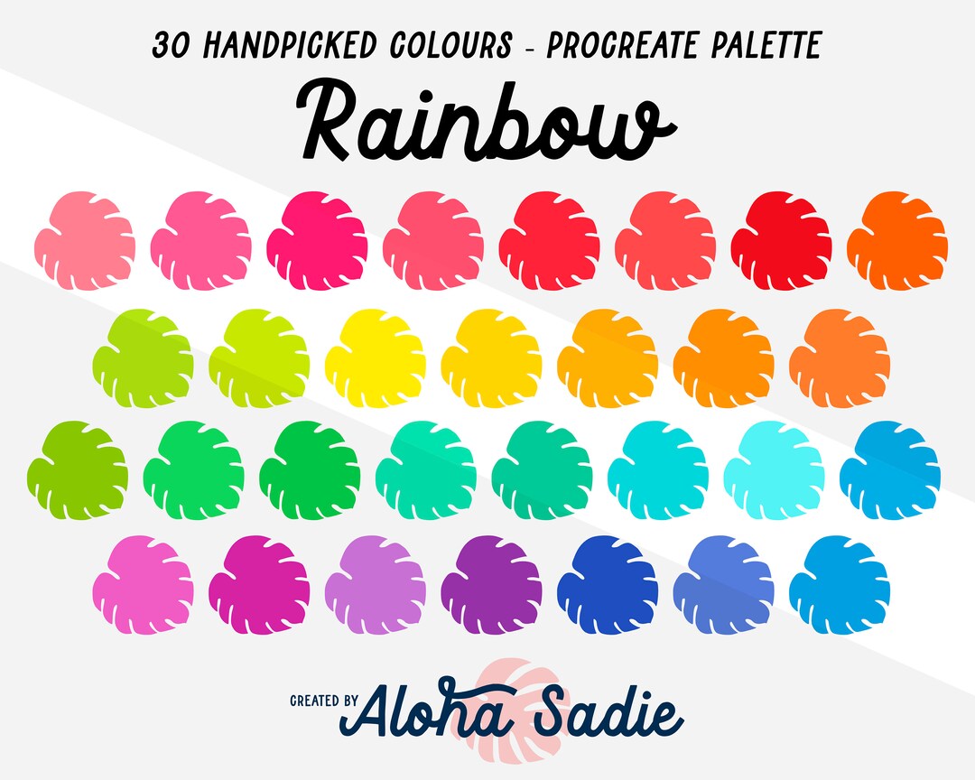 Procreate Colour Palette - Rainbow - iPad Art, Lettering, Calligraphy ...