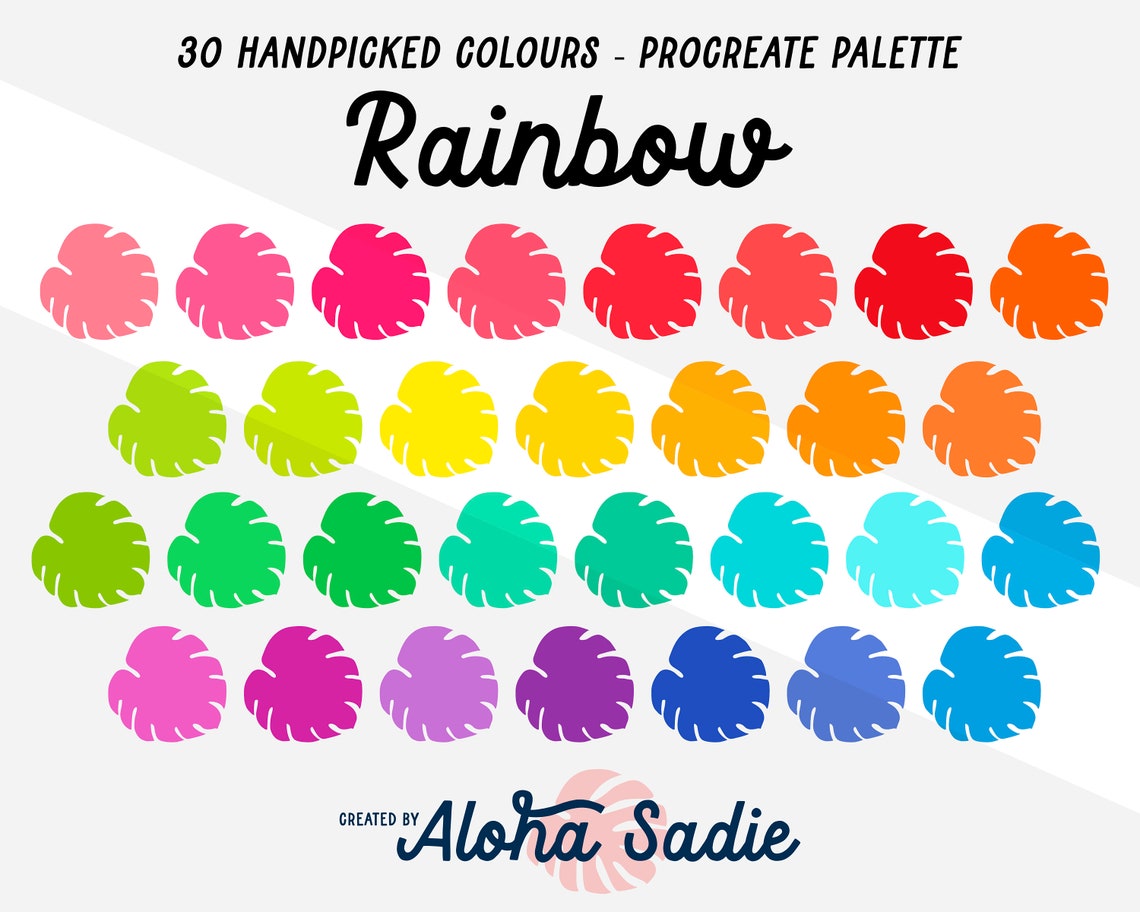 Procreate Colour Palette Rainbow Ipad Art Lettering - Etsy