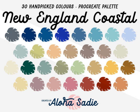 Procreate Colour Palette New England Coastal for Ipad Art | Etsy