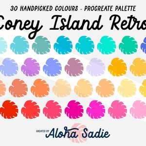 Procreate Colour Palette - Coney Island Retro - iPad Art, Lettering ...