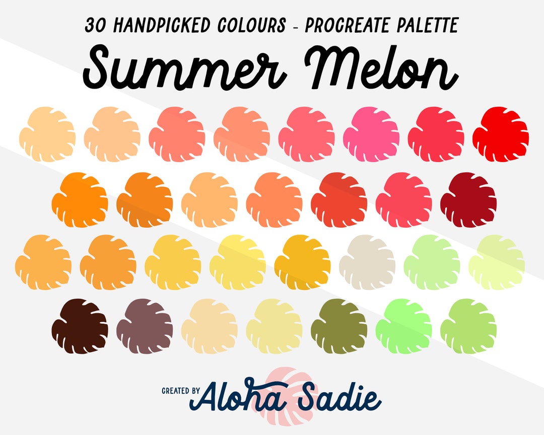 Procreate Colour Palette - Summer Melon - iPad Art, Lettering ...