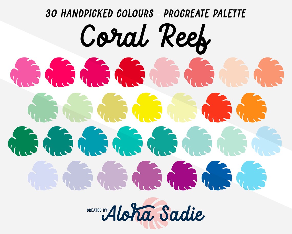 Procreate Colour Palette - Coral Reef - for iPad Art, Lettering ...