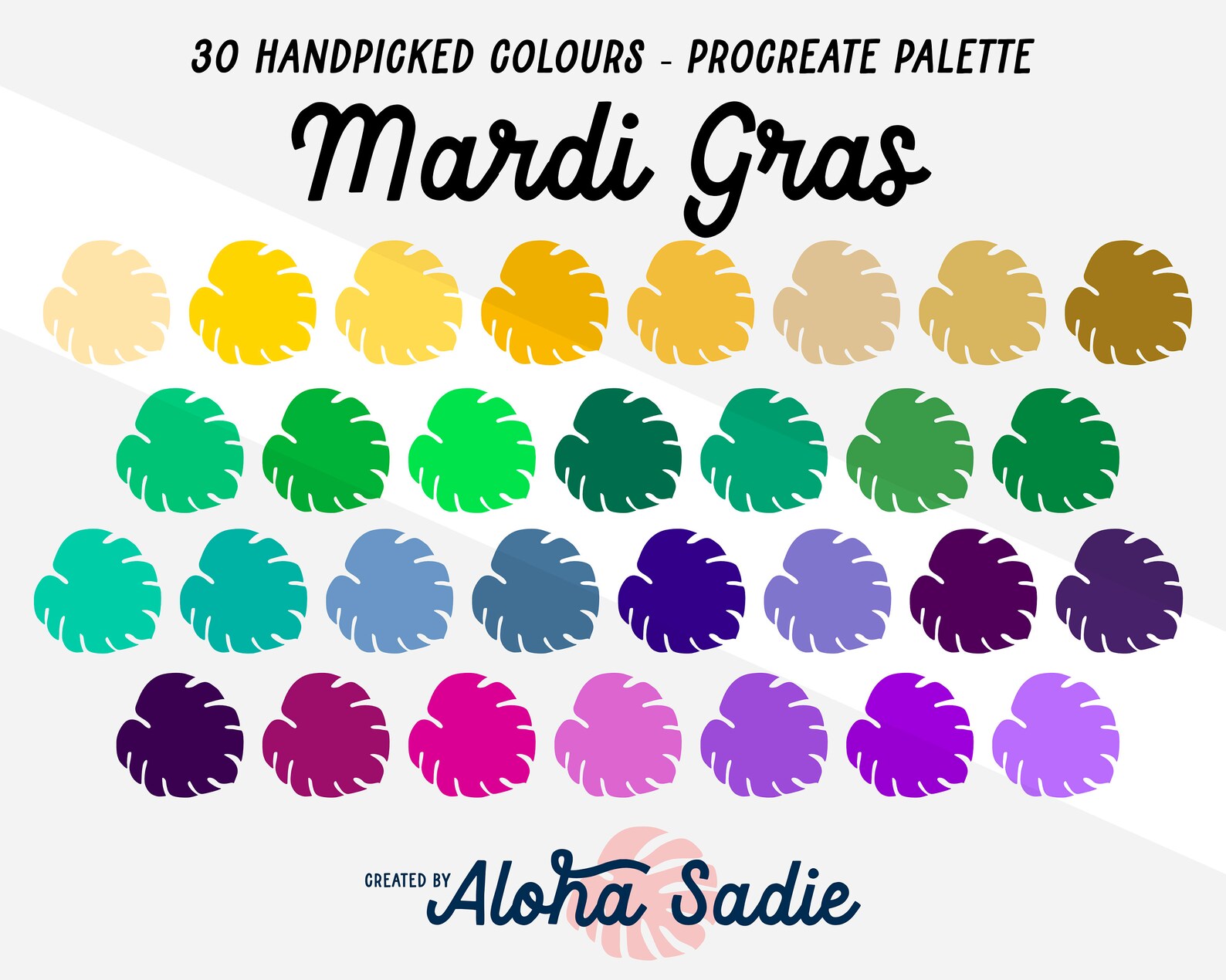 Procreate Colour Palette - Mardi Gras - iPad Art, Lettering ...