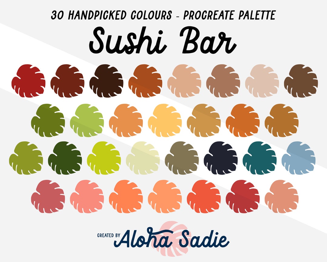 Procreate Colour Palette - Sushi Bar - iPad Art, Lettering, Calligraphy ...